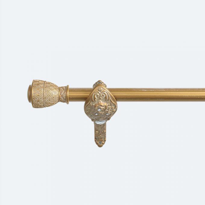 Iron 25MM Curtain Rods Sets With Aluminum Alloy Curtain Finials And ...